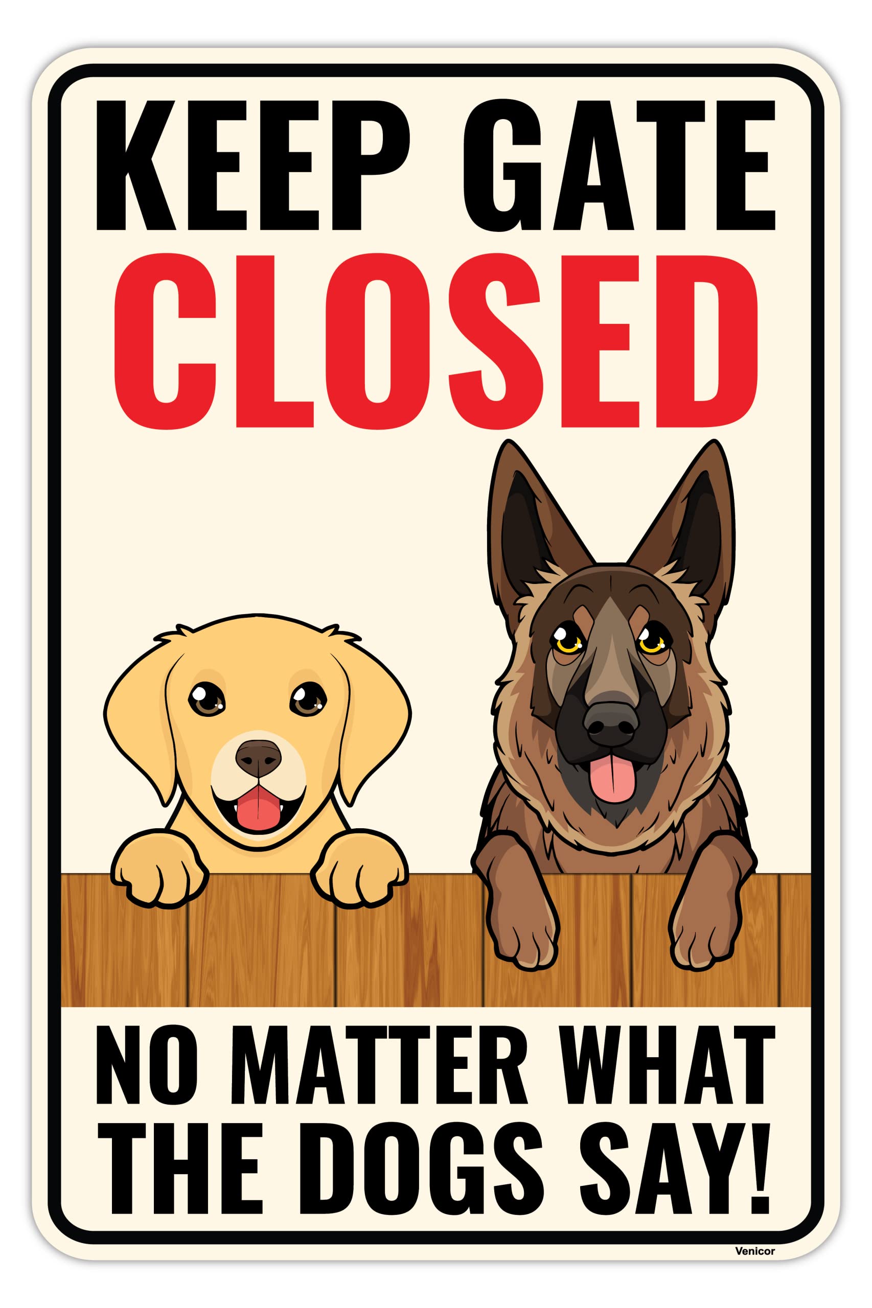 Mua Venicor Dog Keep Gate Closed Sign - 14 x 9 Inches - Aluminum - Dog ...