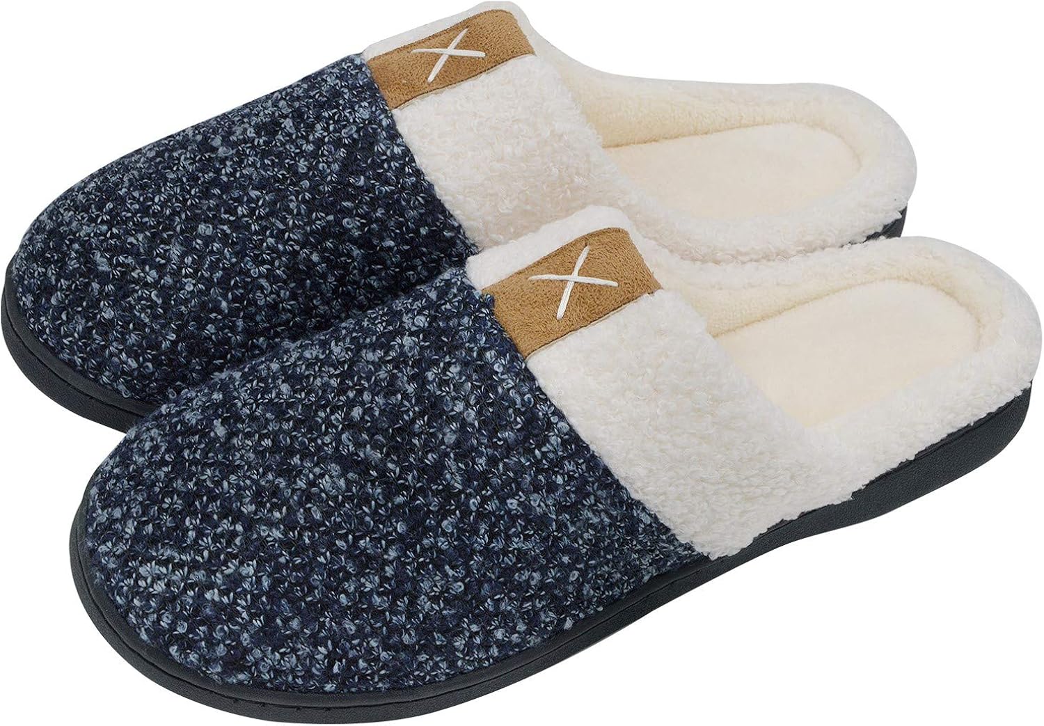 iParaAiluRy Men's Memory Foam Slippers Comfort Plush Fleece Lined Dad ...