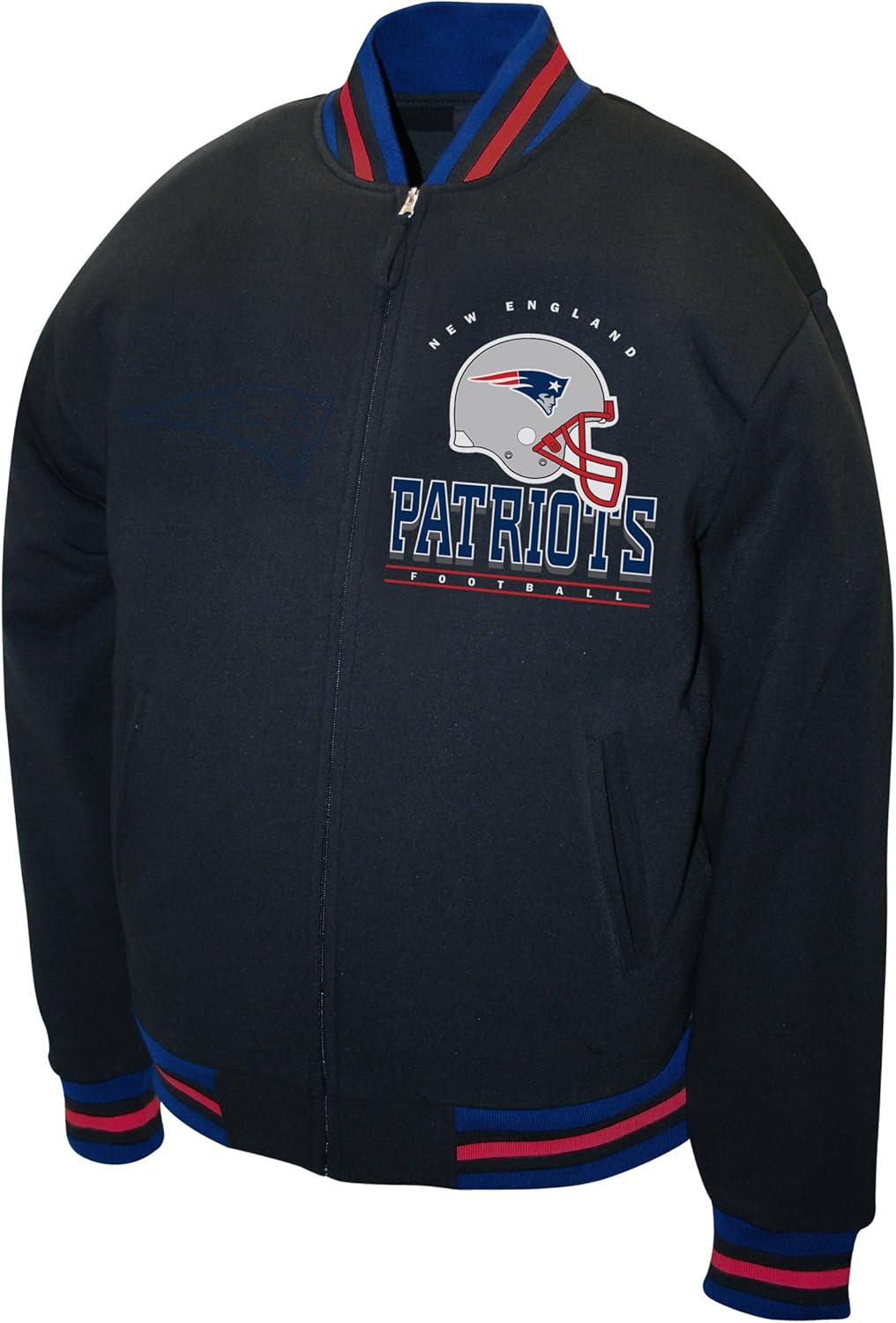 NFL Men's New England Patriots Hardknock Fleece Jacket (Black, X-Large ...