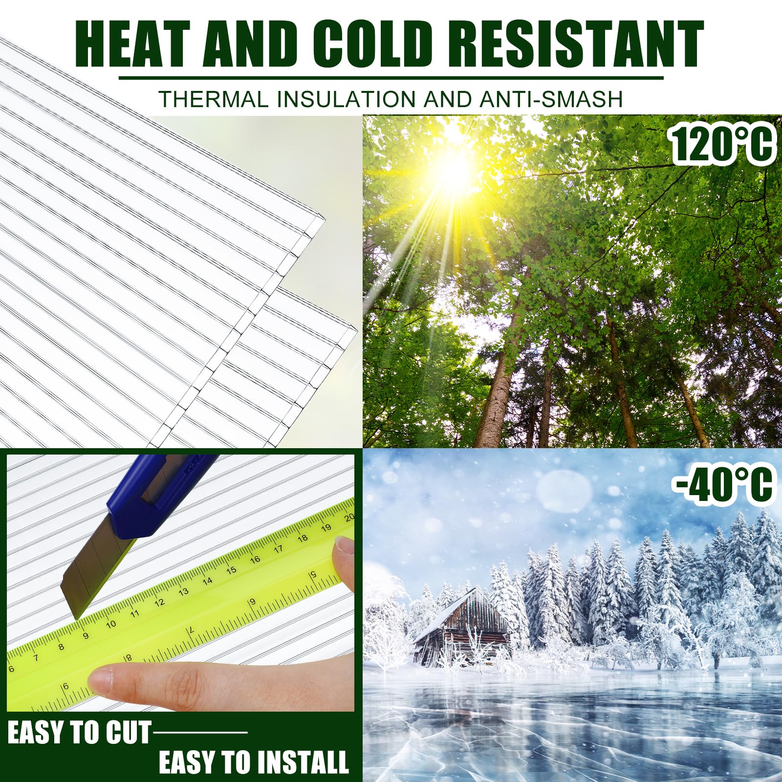 Mua Tatuo Polycarbonate Greenhouse Panels Polycarbonate Sheets Twin-Wall Roof Panels Waterproof ...