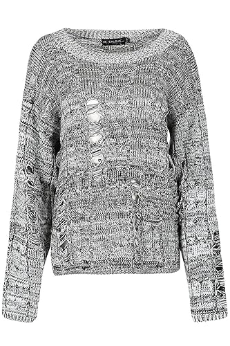 Be Jealous Womens Ladies Oversized Destroyed Distress Chunky Knitted ...