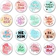 Amazon.com: 100pcs Pronoun Pins Bulk Pride Badges Buttons They Them Pronoun Pin He Him She Her ...