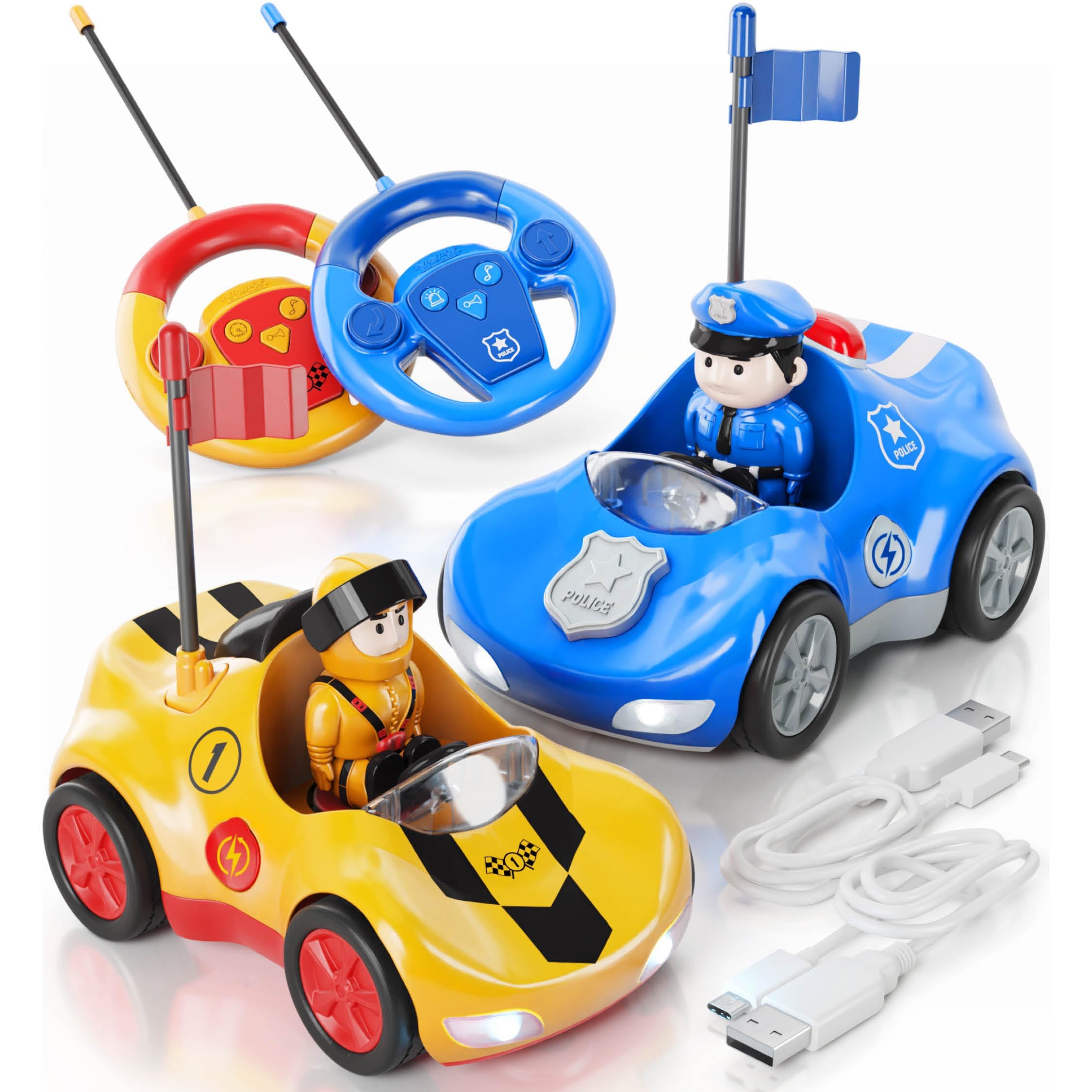 Ninja Blast Rechargeable Remote Control Cartoon Cars for Little Kids, 2 ...