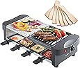 VonShef Half Rustic Stone Half Traditional Raclette Grill with Variable ...