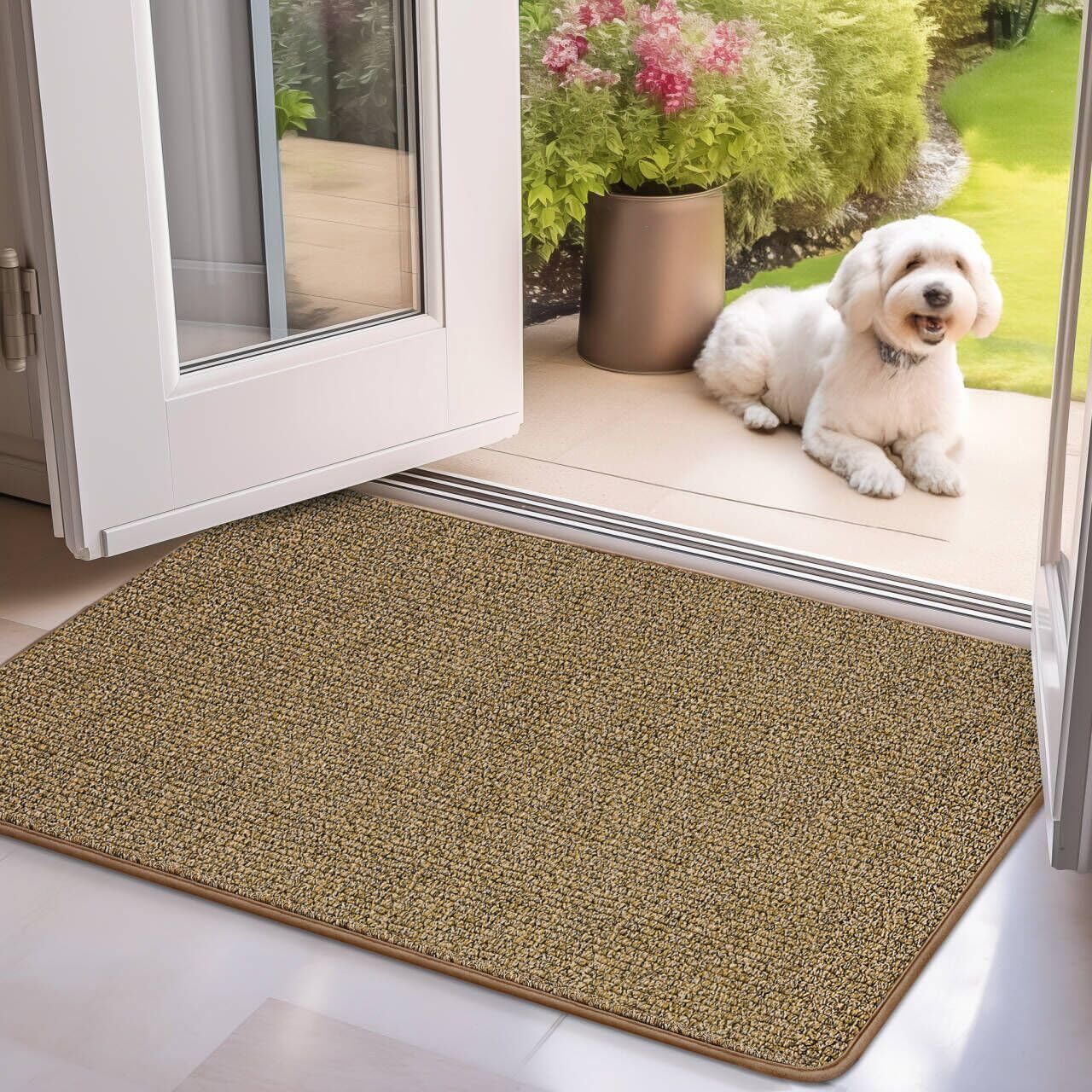 Mibao Front Door Mat Entrance, Non-Slip Absorbent Waterproof Welcome ...