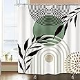 Amazon.com: Imirell Green Mid Century Shower Curtain 60Wx72H Inches Abstract Boho Leaves Sage ...