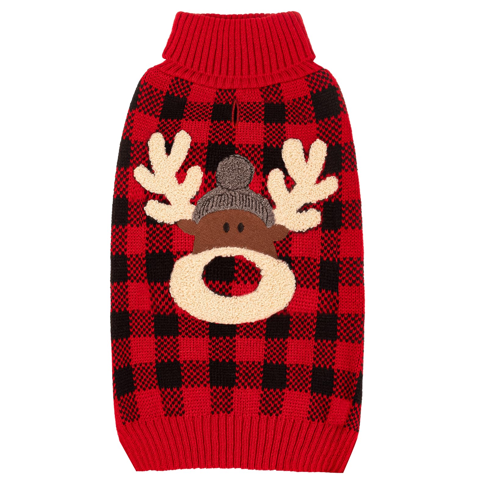 KYEESE Dog Christmas Sweater Reindeer with Leash Hole Christmas Dog ...