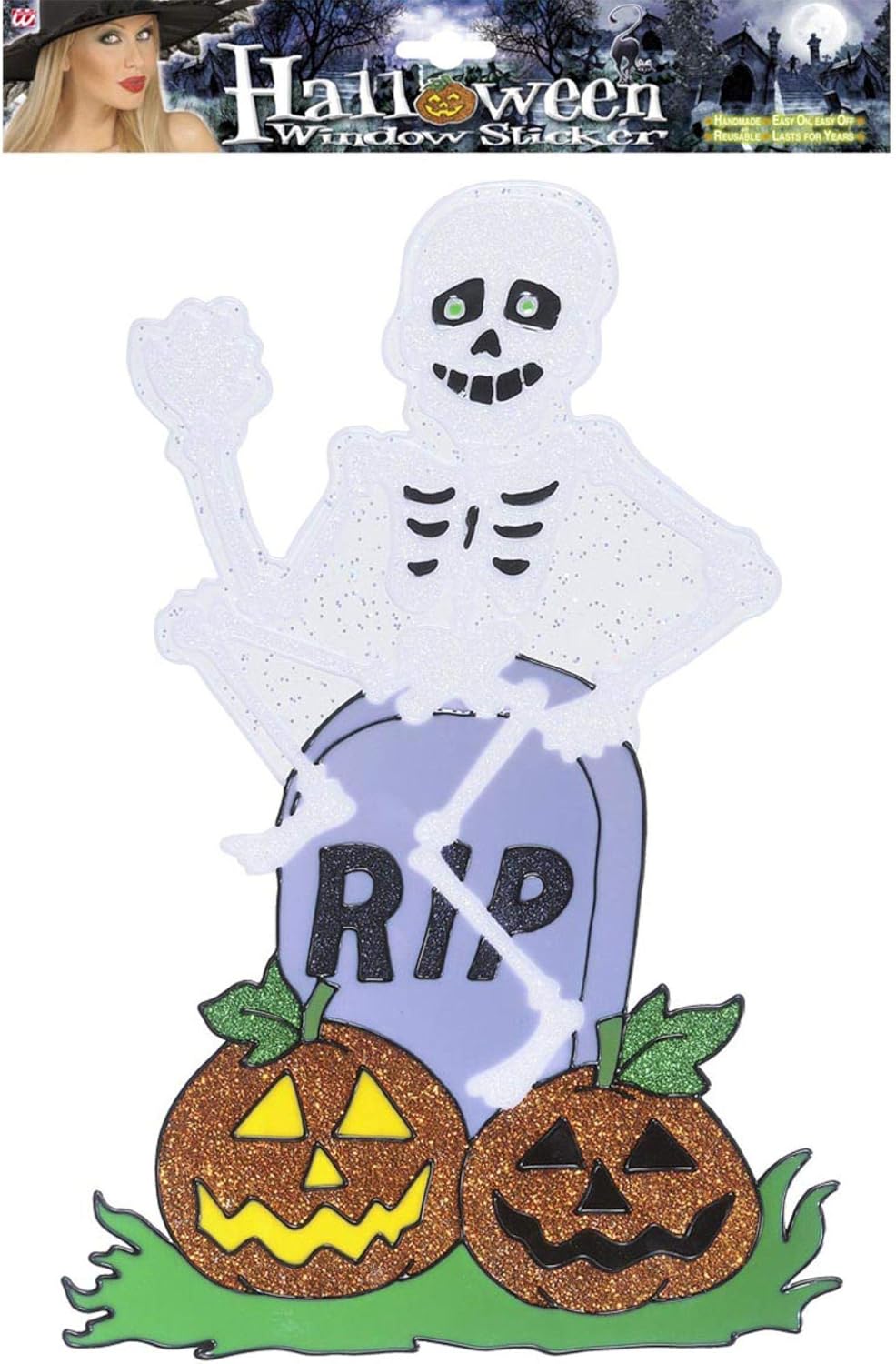 Skeleton On Tombstone Window Stickers 38Cm – BigaMart