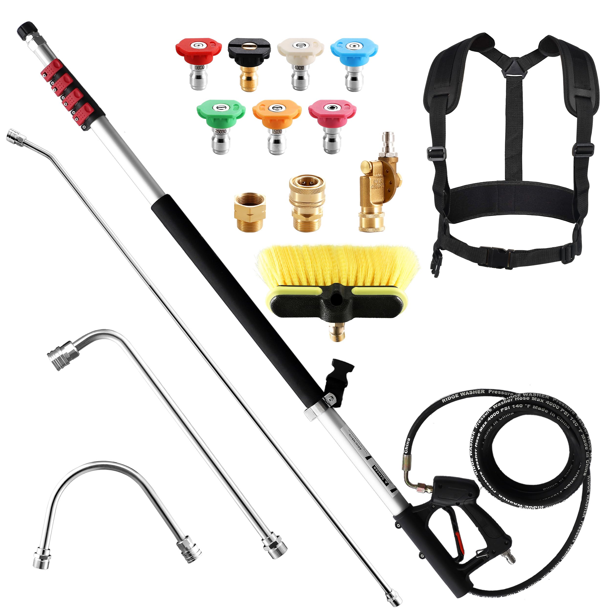 RIDGE WASHER 24 FT Telescoping Pressure Washer Wand, Power Washer ...