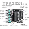 ZK-ST21 TPA3221 Bluetooth Power Amplifier Board with Subwoofer 2.1 Channel 100W×2+200W, 12V-30V ...