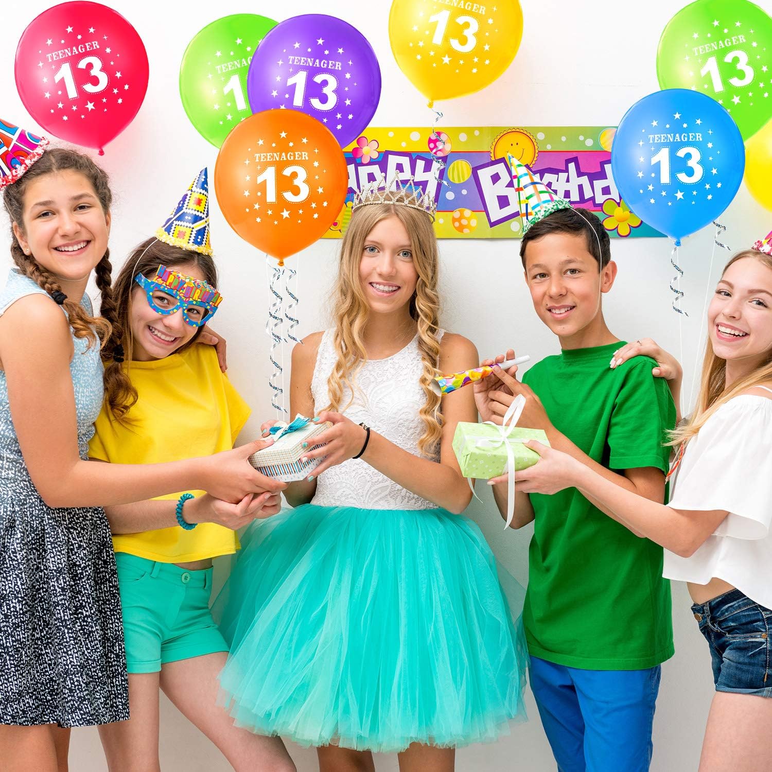 13th Birthday Balloon Kit, Includes 30 Pieces 12 Inches Teenager ...