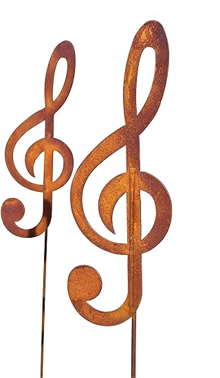 Decorative garden treble clef 118 cm metal rust, large: Amazon.co.uk ...