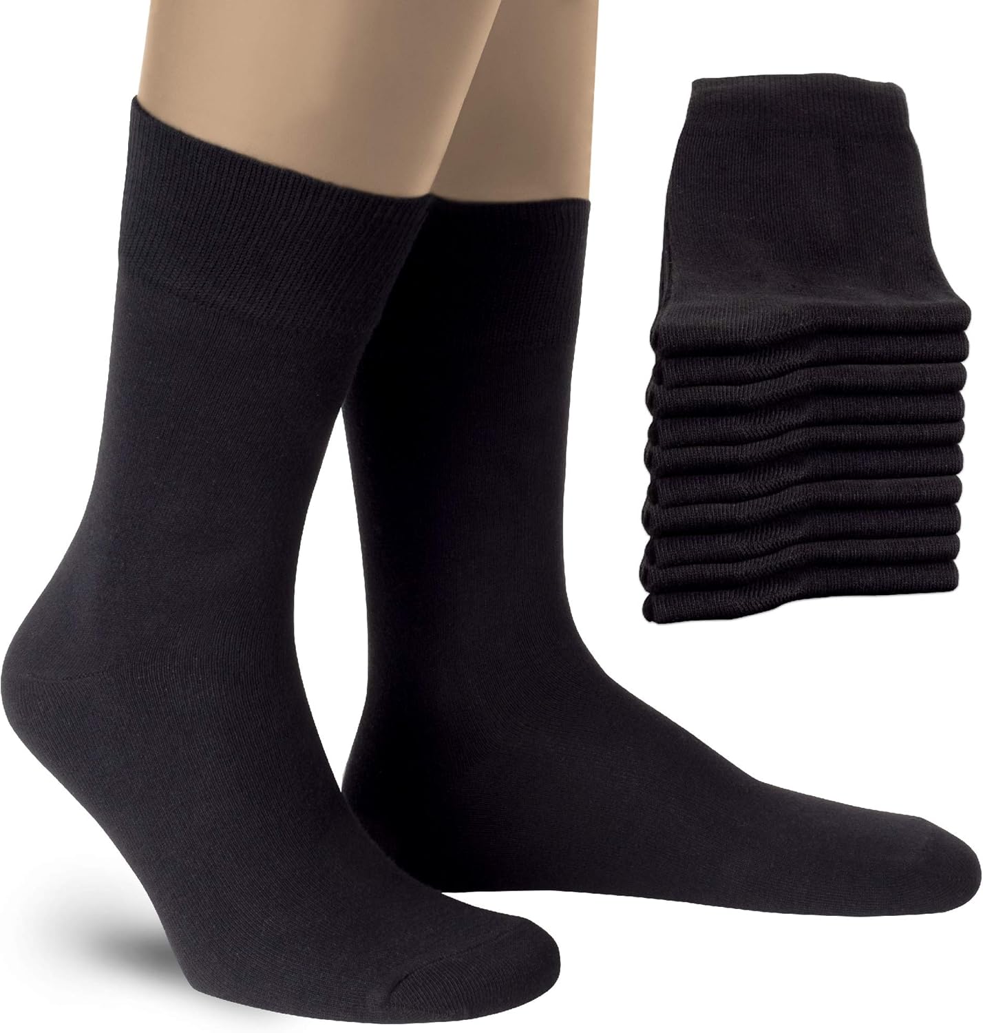 ALL ABOUT SOCKS Calze Uomo e Donna neri (10 paia) - Calze da Uomo per ...