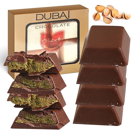Chobella Dubai Chocolate Bar Pistachio, 4 Pieces Boxed Milk Premium ...
