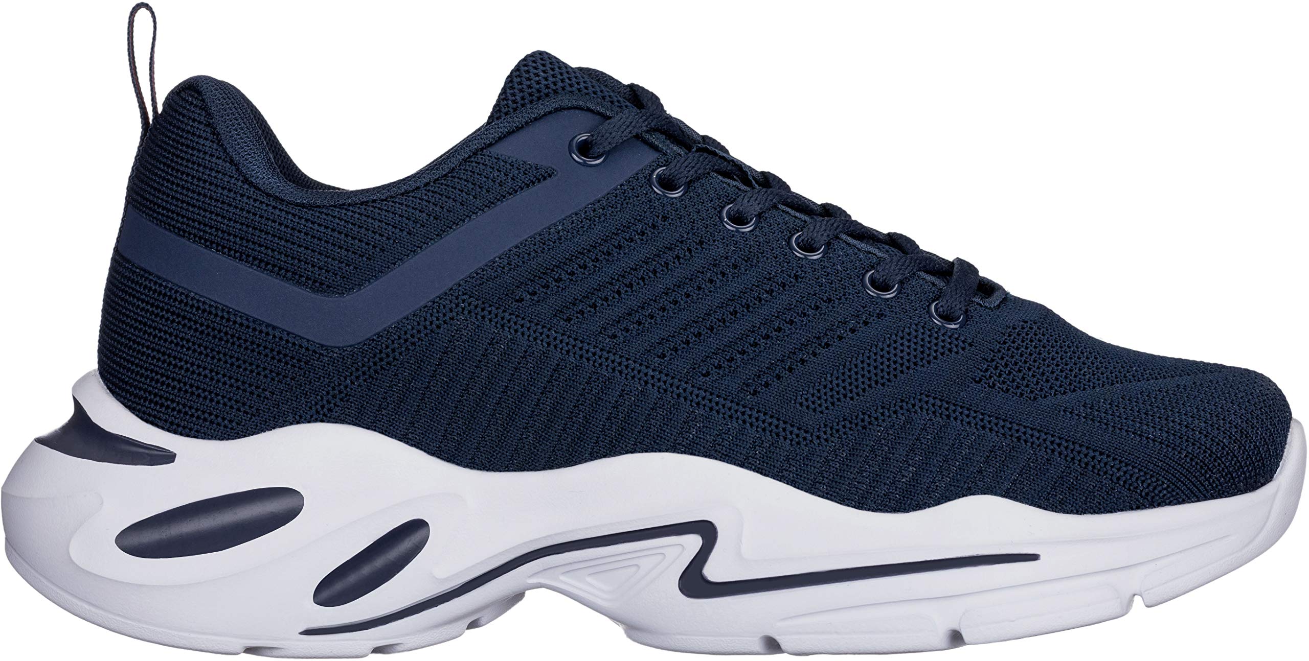 CALTO Men's Invisible Height Increasing Elevator Shoes - Navy/White ...