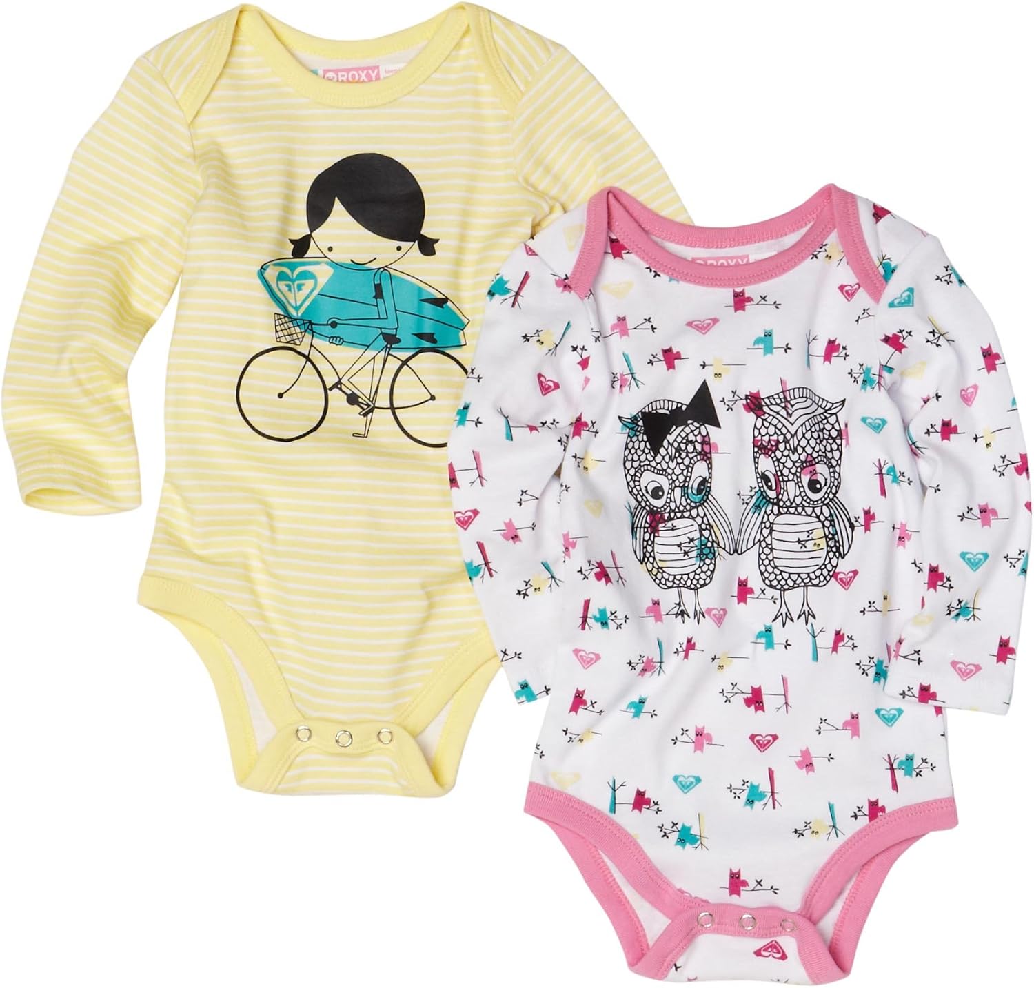 Amazon.com: Roxy Kids Baby-girls Newborn 2 Pack Tricycle Long Sleeve ...