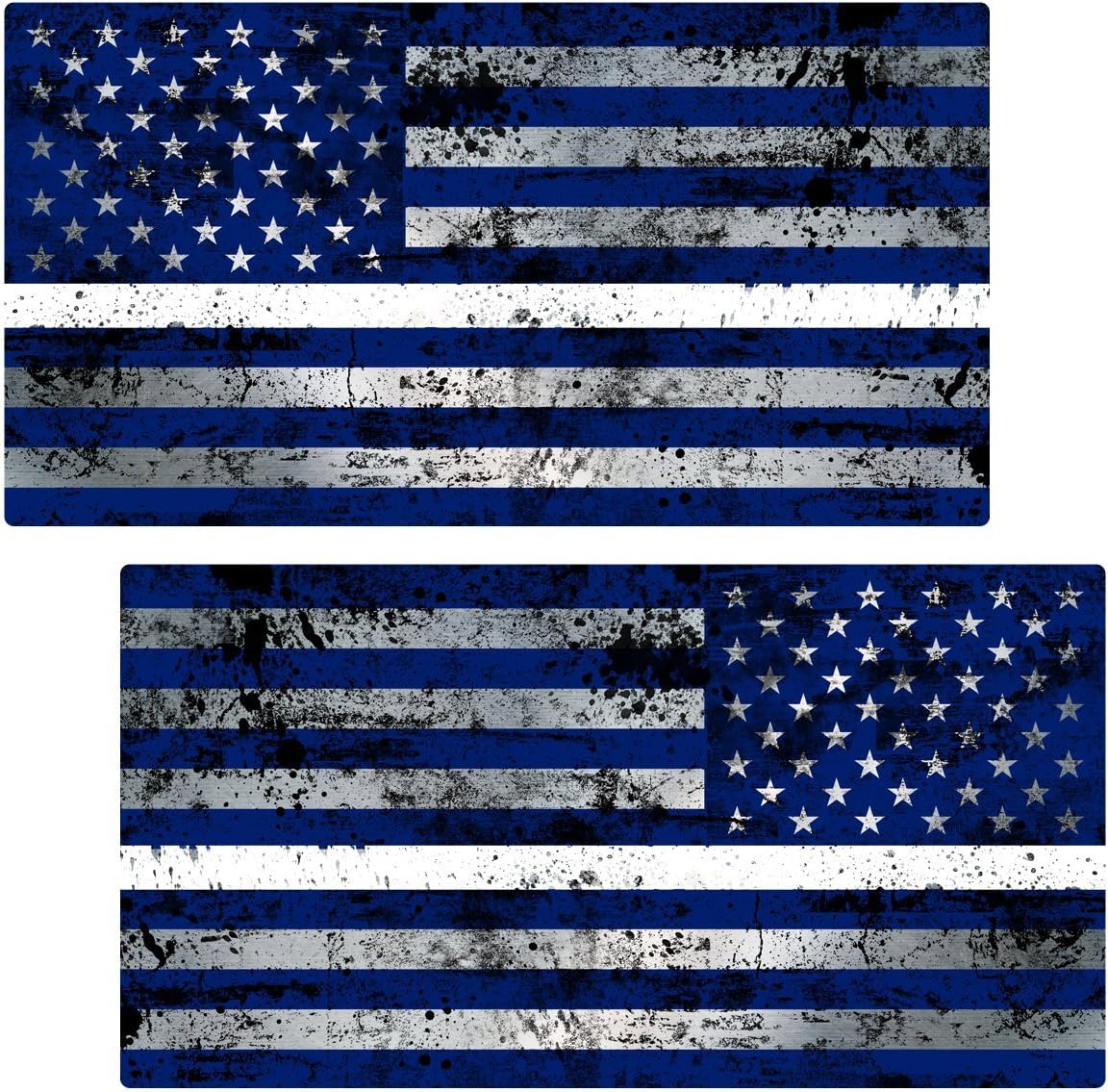 Amazon.com: AZ House of Graphics Thin White Line Flag Grunge Mirrored ...