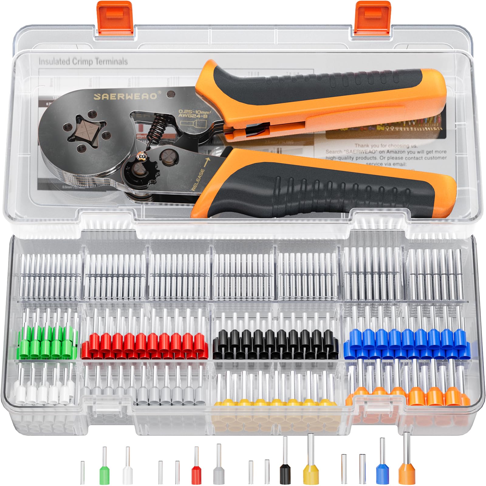 Mua SAERWEAO Ferrule Crimping Tool Kit, Self-adjustable Wire Ferrule ...