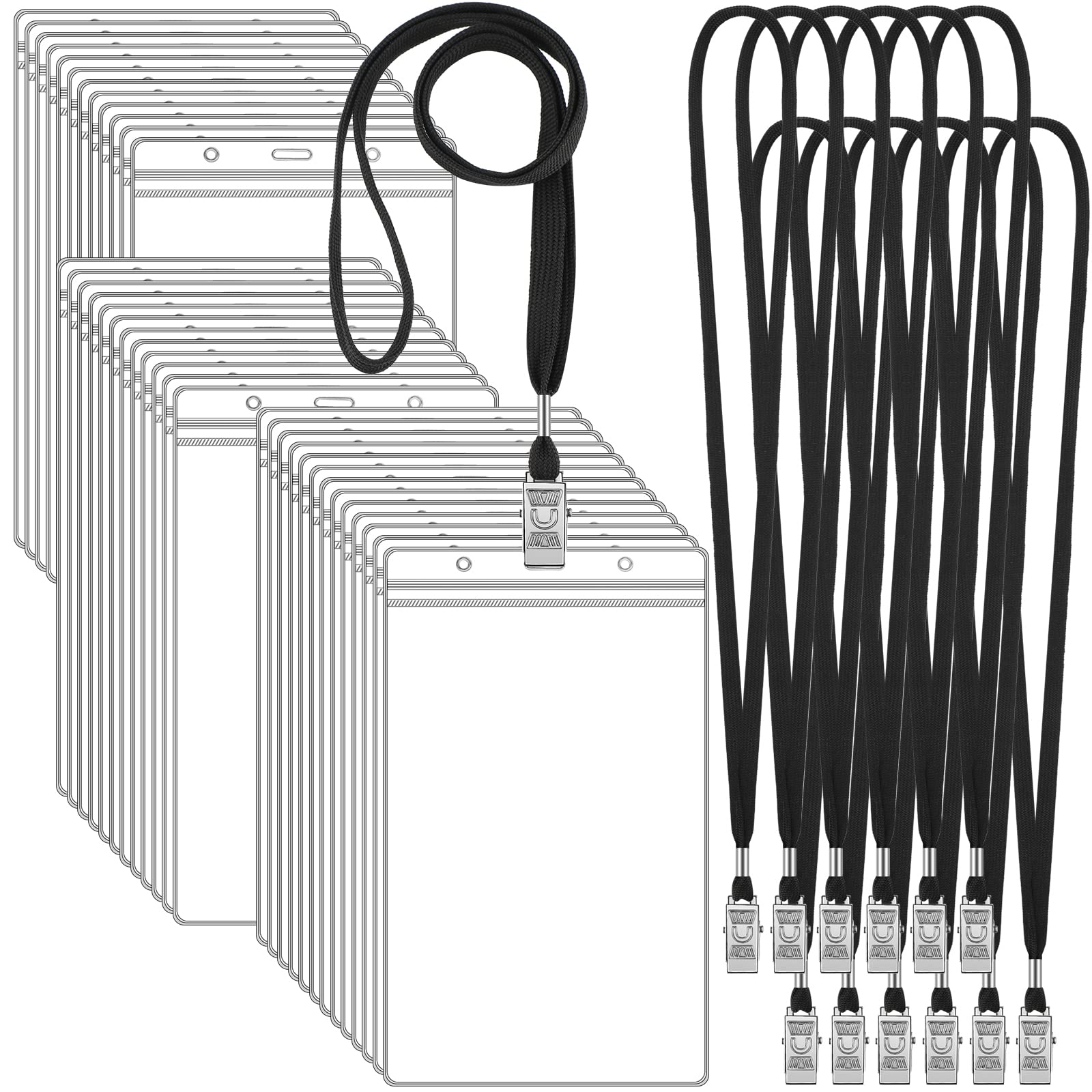 50 Pack Large 4 x 8 Inch Ticket Event Credential Badge Holders with ...