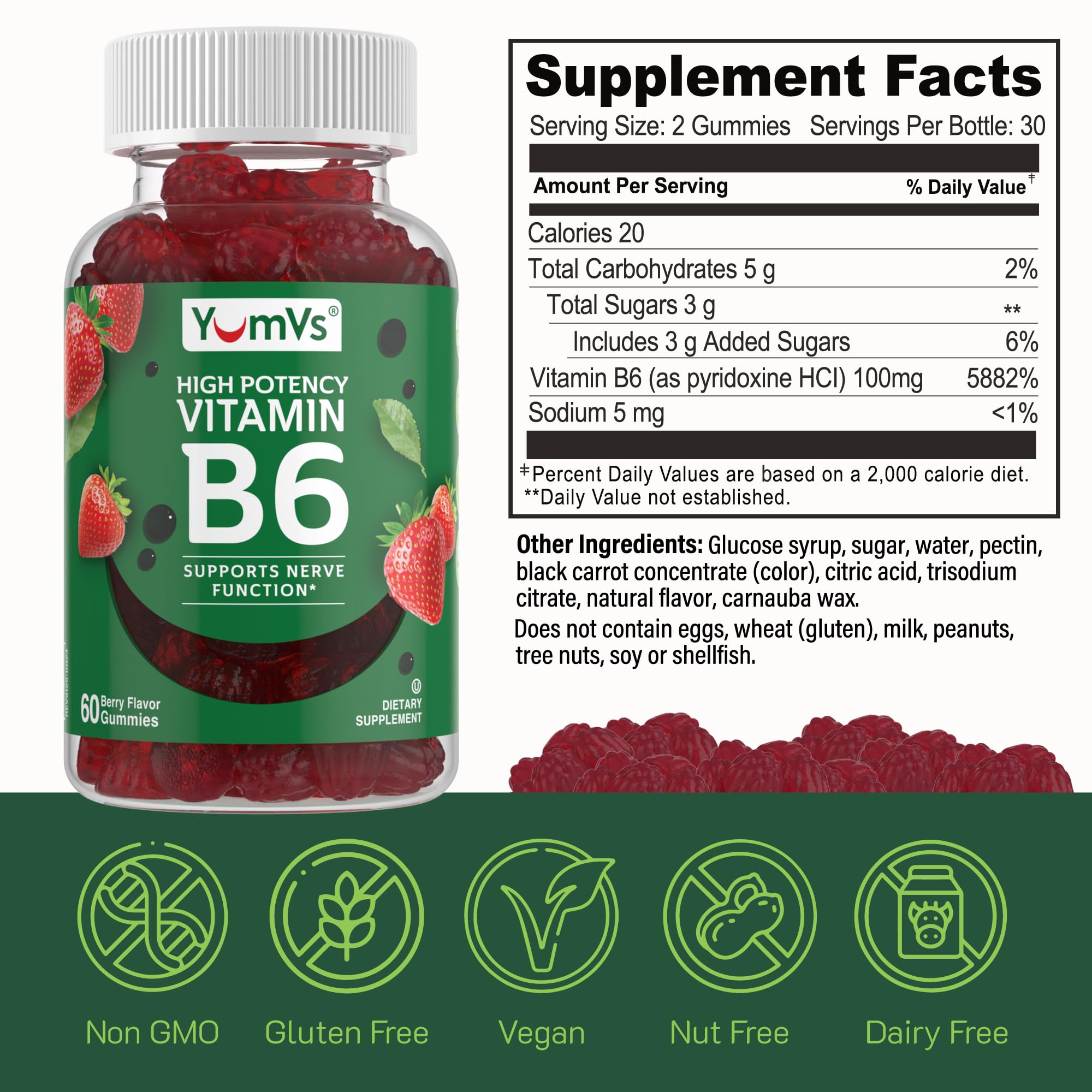 Mua YUM-V'S Vitamin B6 Gummies - High Potency Vitamin B6 100mg ...