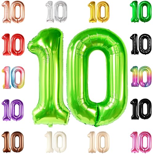 KatchOn, Giant Light Green 10 Balloon Number - 40 Inch | 10th Birthday ...