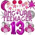 Amazon.com: 13th Birthday Decorations for Girls - Rukuto 37pcs Hot Pink ...