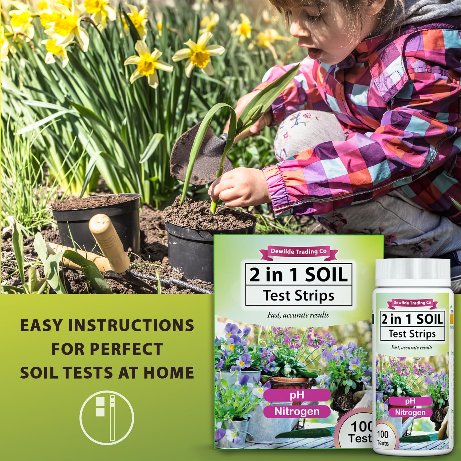 PH And Nitrogen Soil Test Kit With Test Tube - 100 Test Included ...