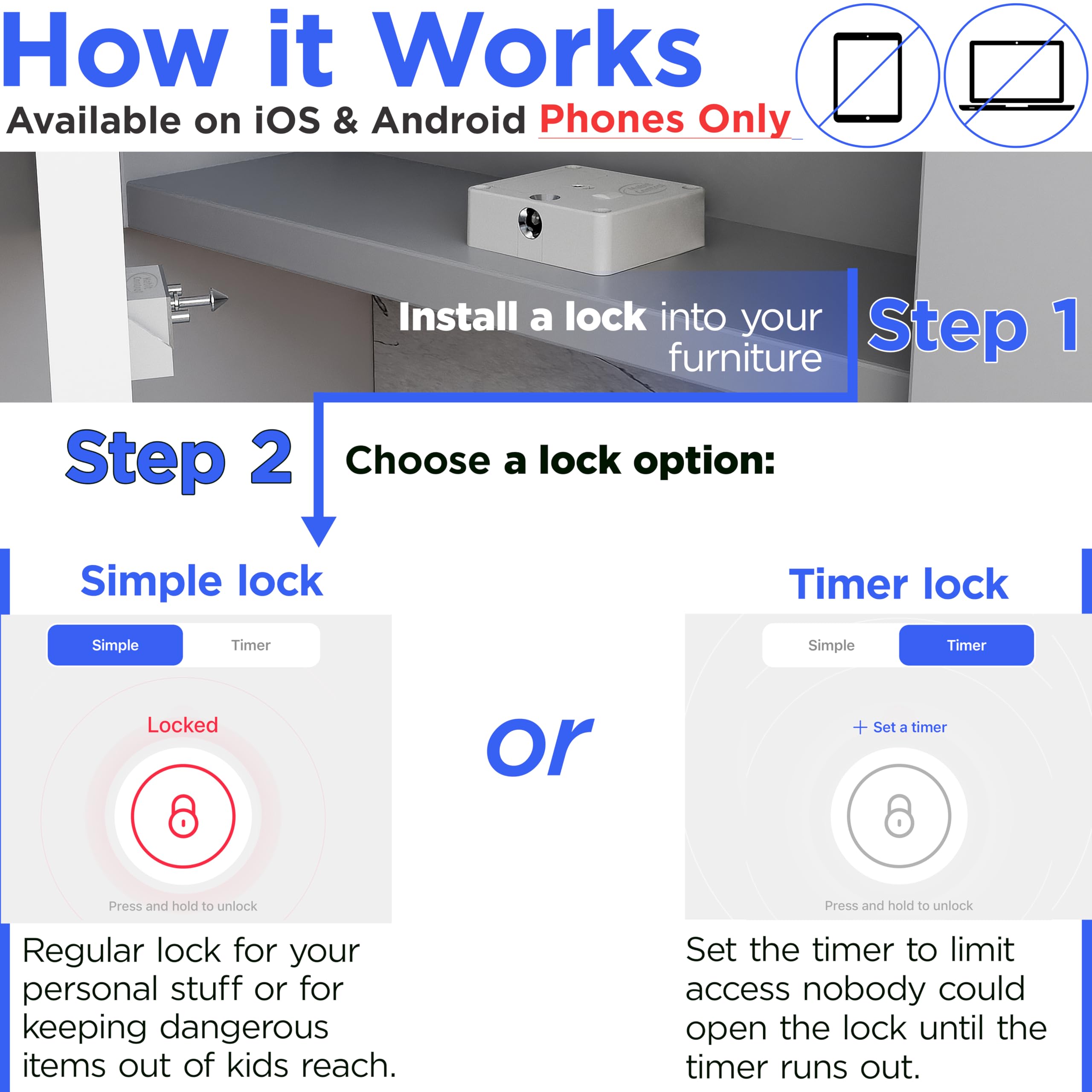 Mua Habit Control Time Lock with App - Bluetooth Liquor Cabinet Timer ...