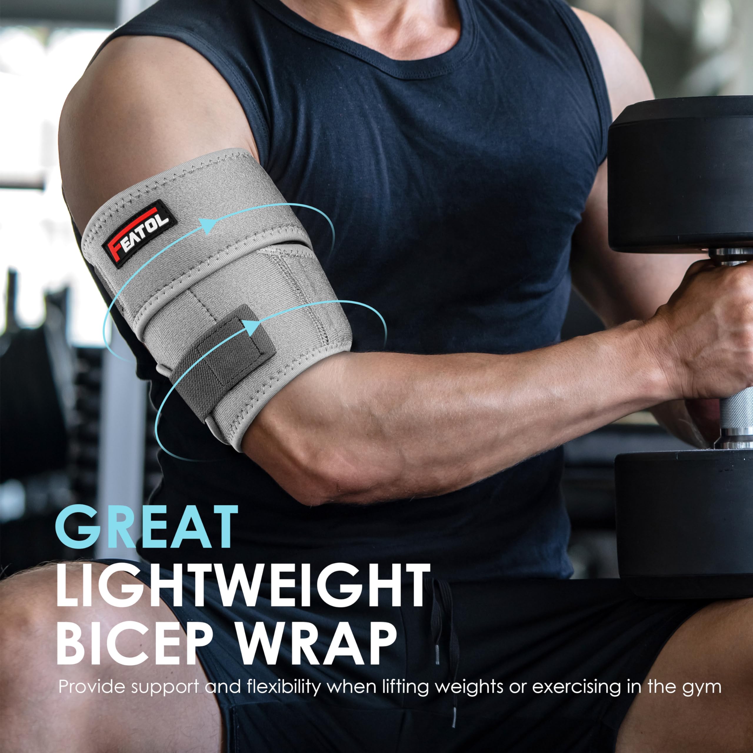 Mua FEATOL Bicep Tendonitis Brace Compression Sleeve Support, Upper Arm ...