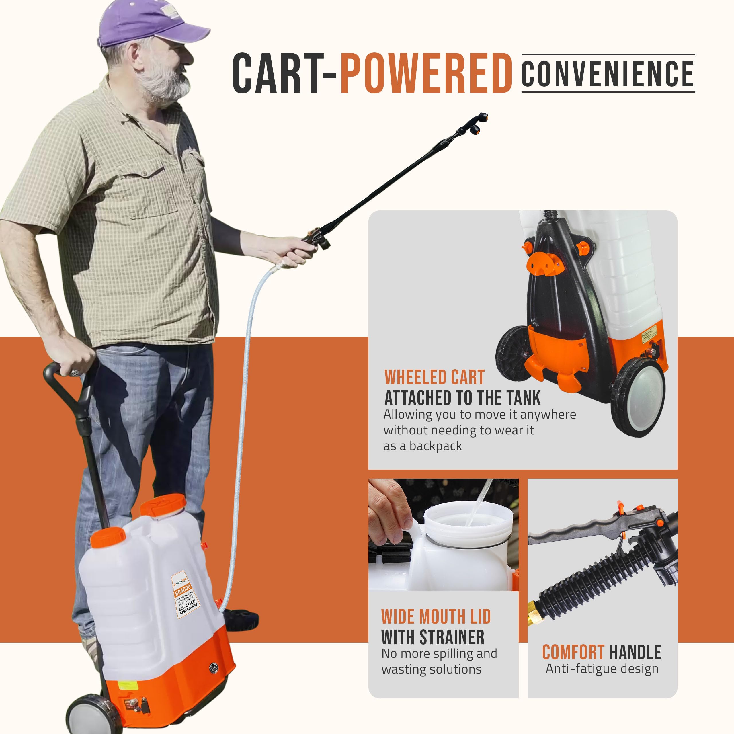 Mua PetraTools 4 Gallon Battery Powered Backpack Sprayer with Cart ...