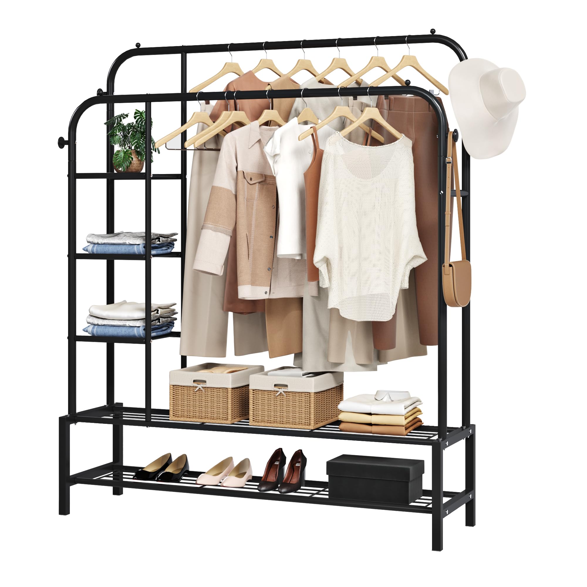 Mua JOISCOPE Double Rods Portable Garment Rack for Hanging Clothes, 49. ...