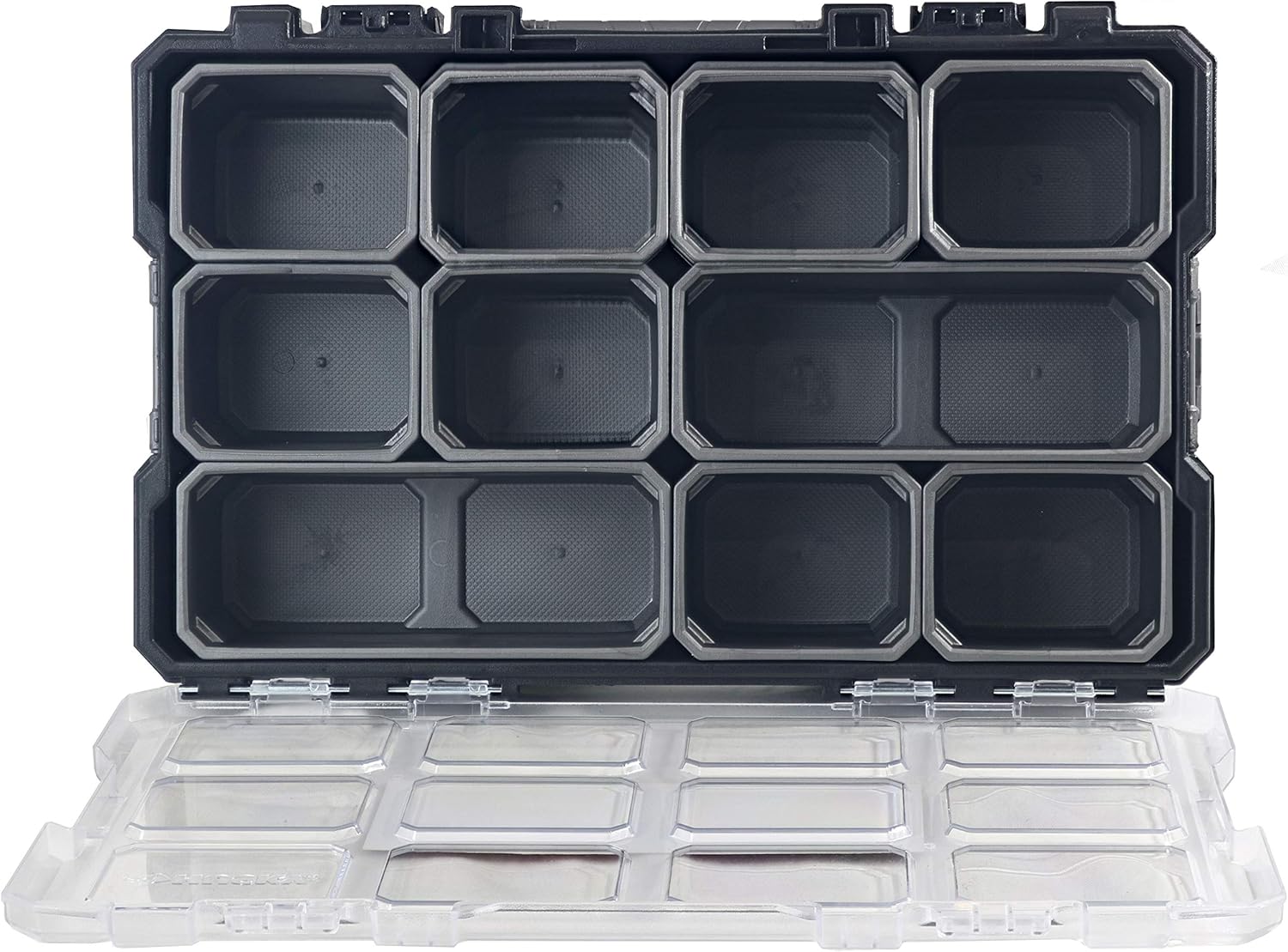 Husky 10-Compartment Interlocking Small Parts Organizer Black – BigaMart