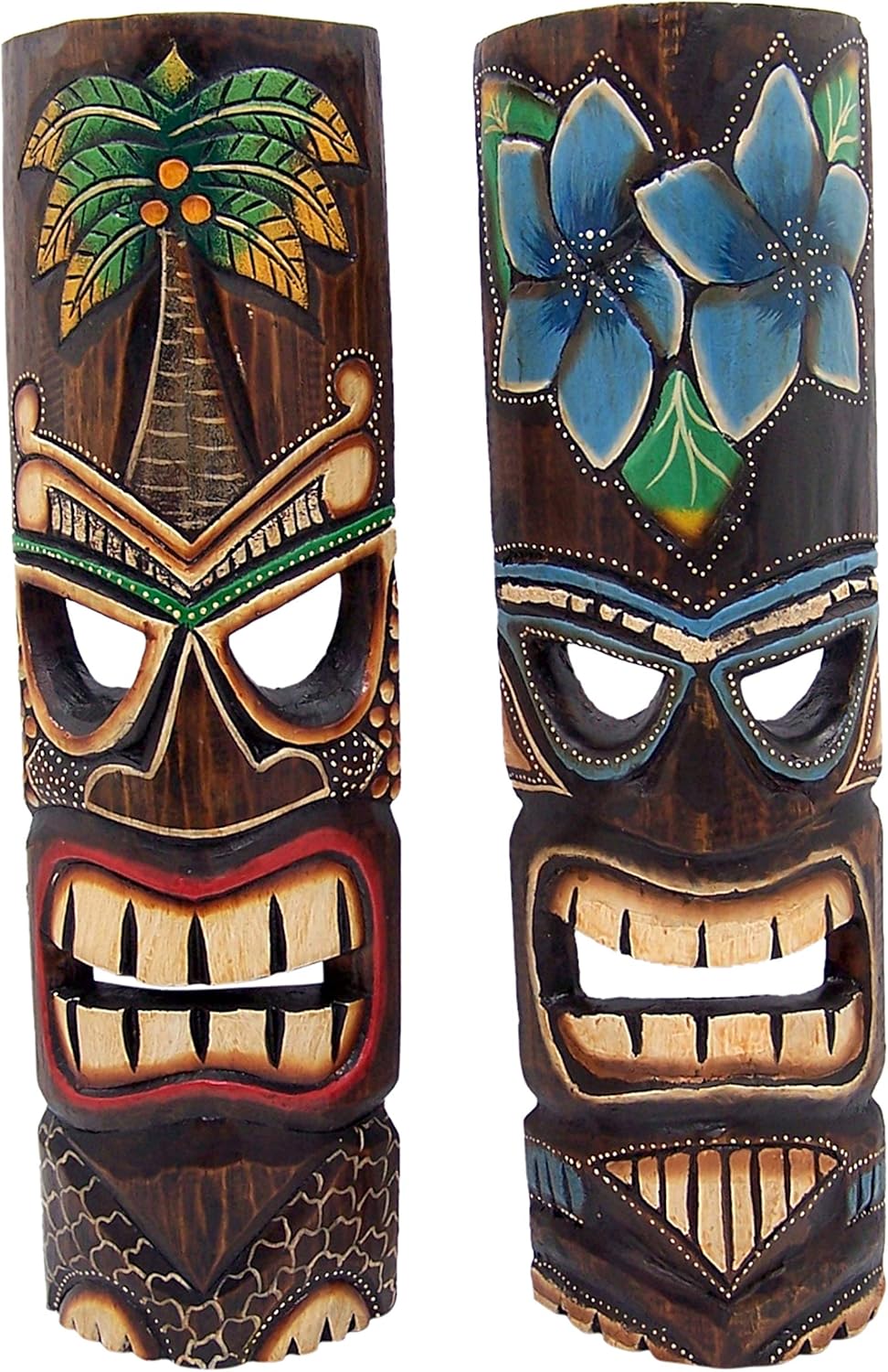Tiki-Masken, handgeschnitzt, Polynesischer hawaiianischer Stil ...