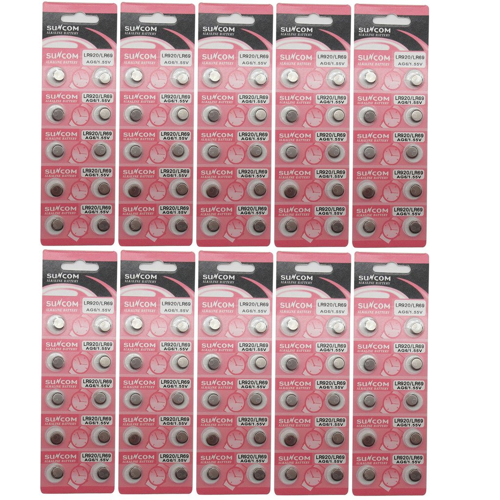 Amazon.com: SUNCOM (100 pcs) AG1 Alkaline 1.5V Button Cell Battery ...