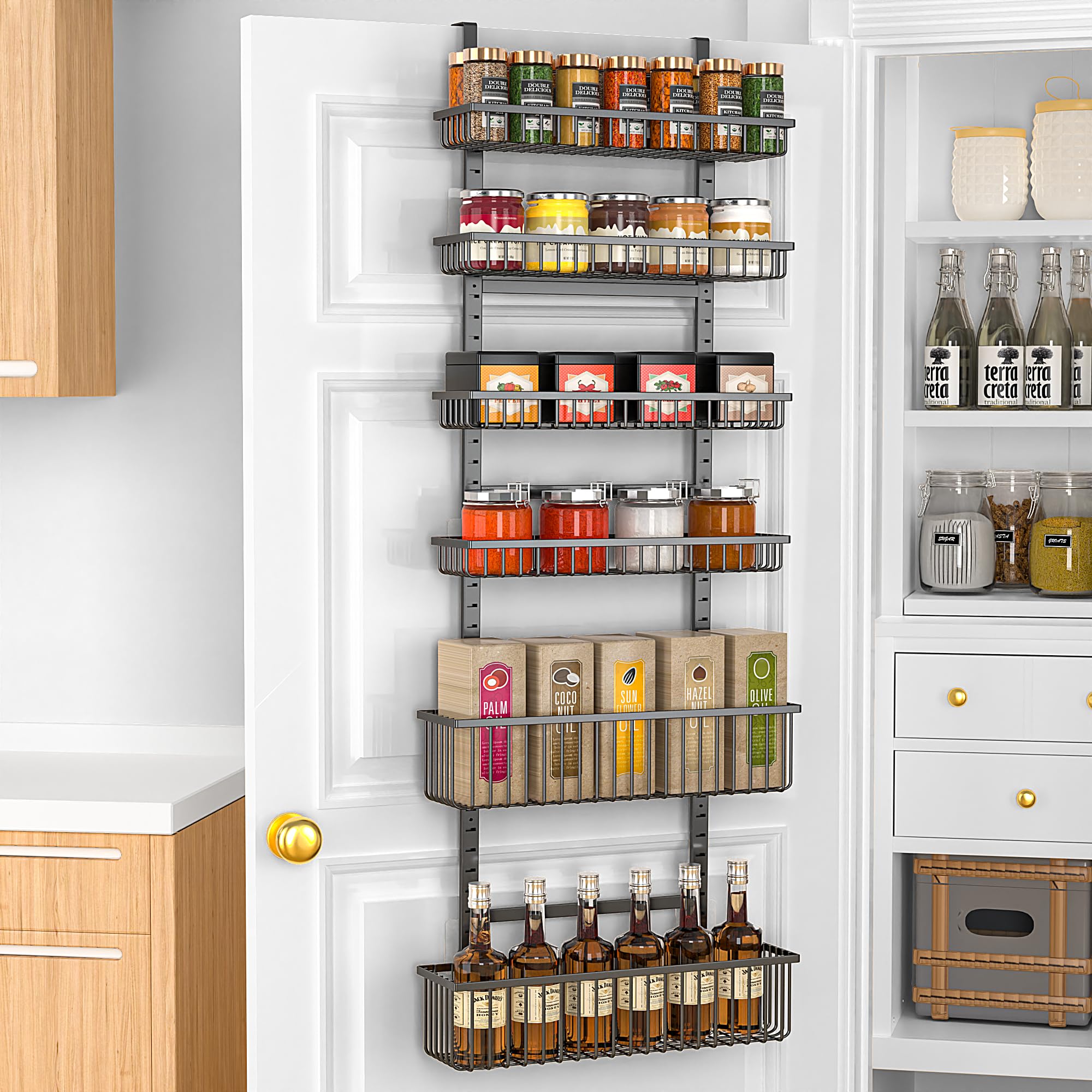 Moforoco 6-Tier Over The Door Pantry Organizer, Pantry Organization and ...