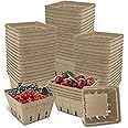 Amazon.com: 50 Pcs Natural Pulp Fiber Berry Basket, Molded Berry Basket ...