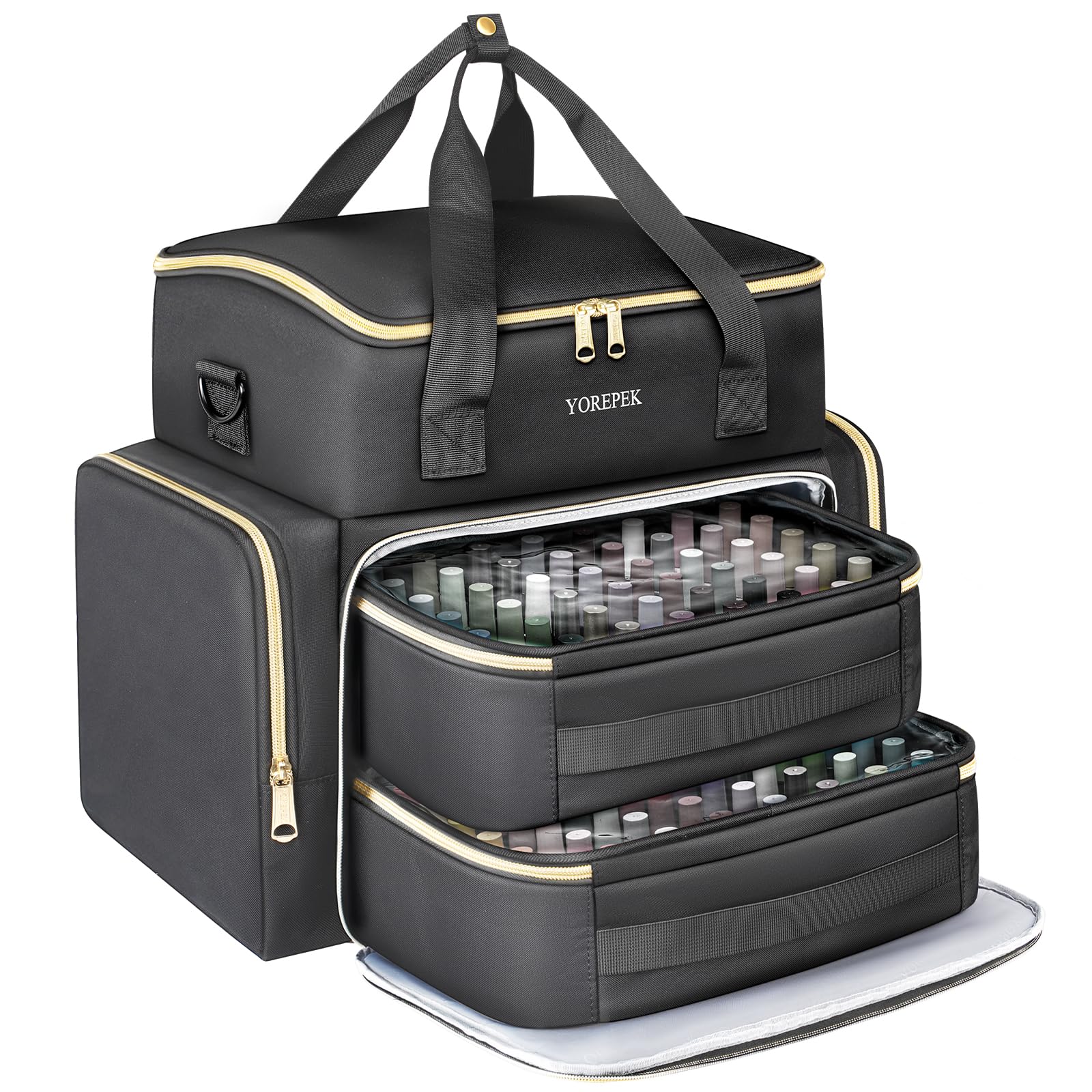 YOREPEK Extra Large Nail Polish Organizer Case Holds 96 to 100+ Bottles ...