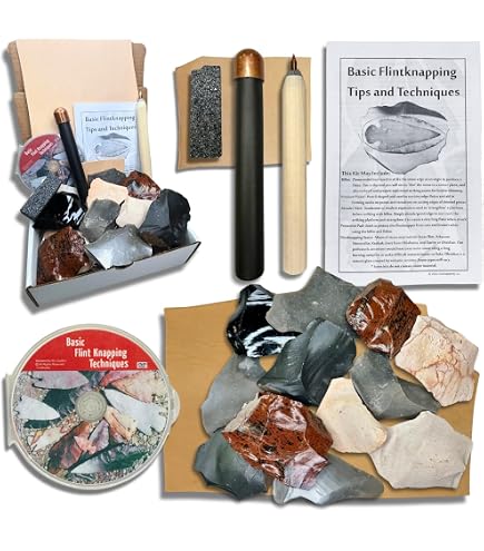 Stone Flint Napping Kit Kit Copper Hammer Obsidian Tools Set Safety ...