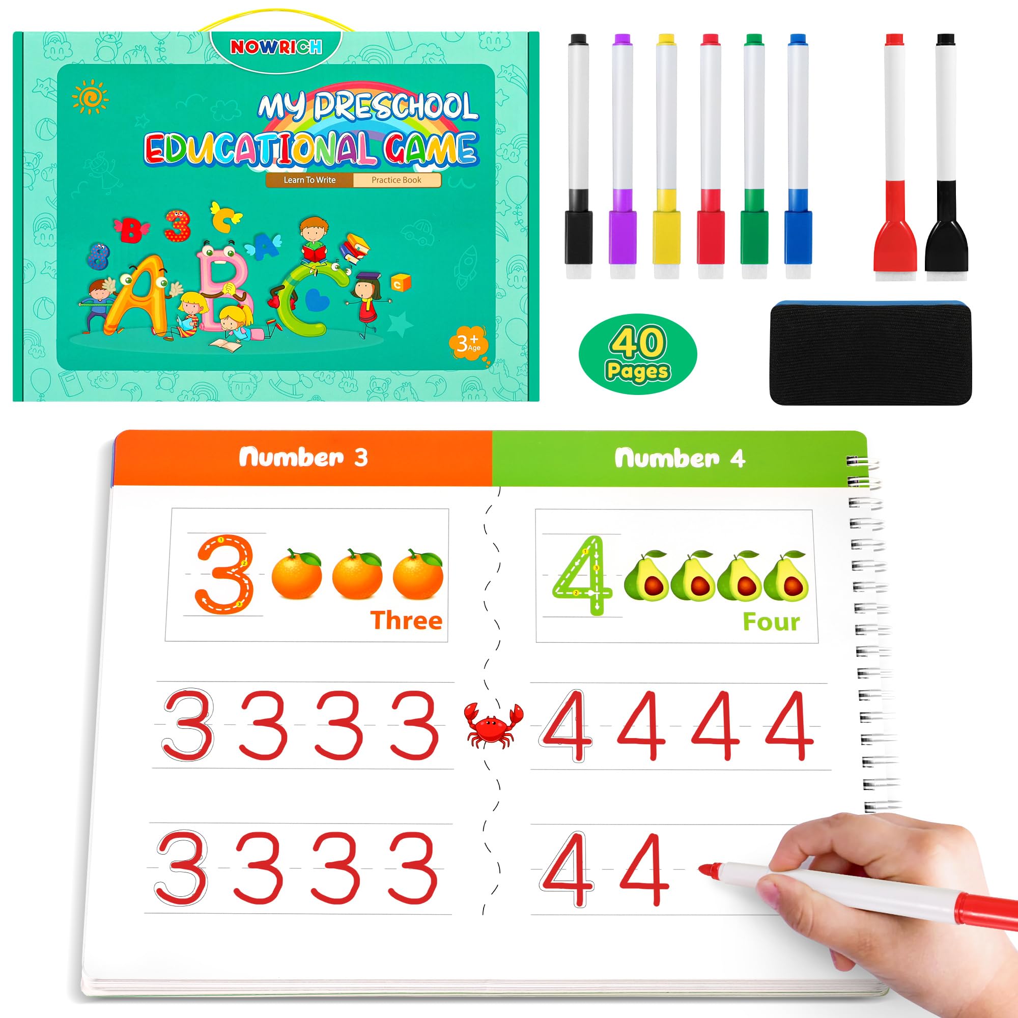 Toddler Preschool Learning Activities Handwriting Practice Book, 40 ...
