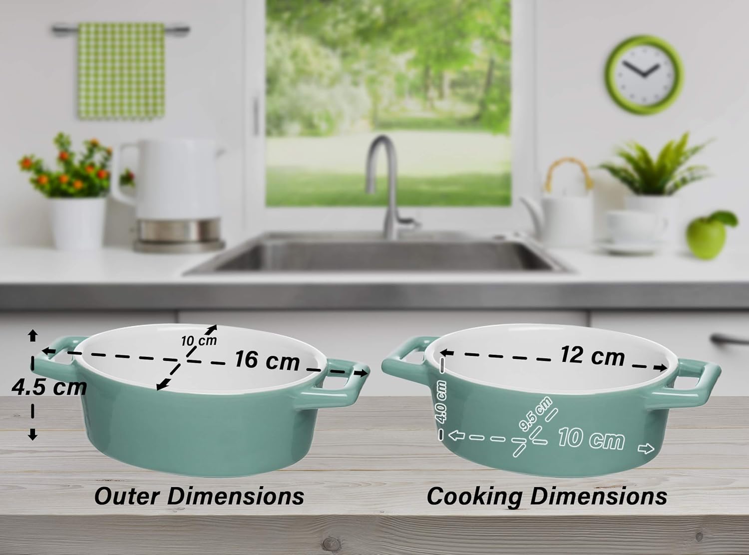 Invero® 4X Set of Mini Stoneware Oval Coloured Small Oven to Table ...