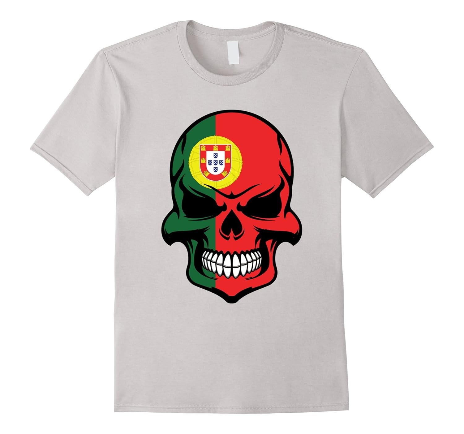 Portuguese Flag Skull Cool Portugal Skull T-Shirt-CL – Colamaga