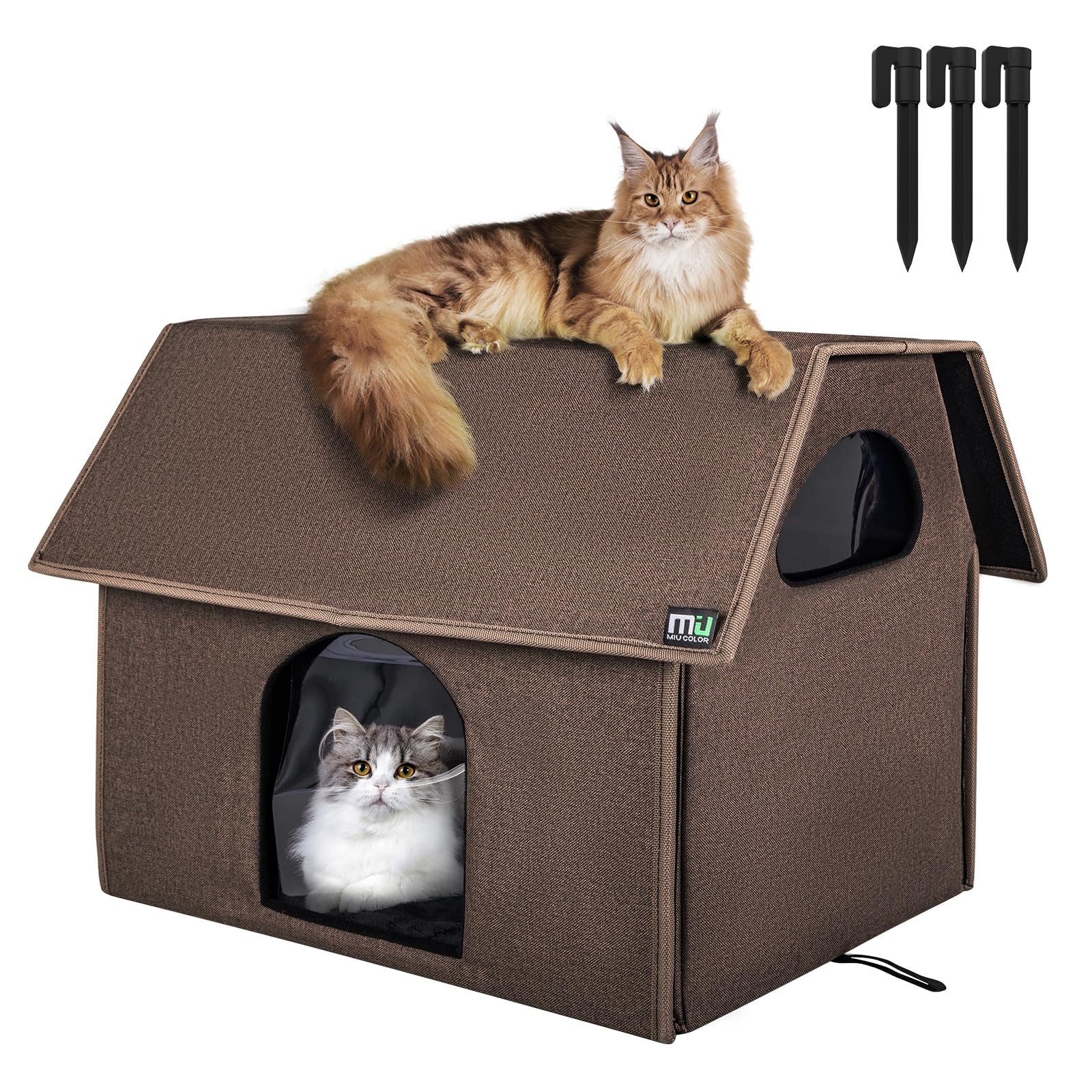 MIU Color Outdoor Cat House, Extra Large Weatherproof Cat Houses for ...