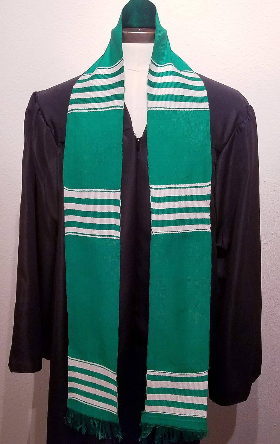 Amazon.com: African Kente Graduation Choir Stole - Green with White ...