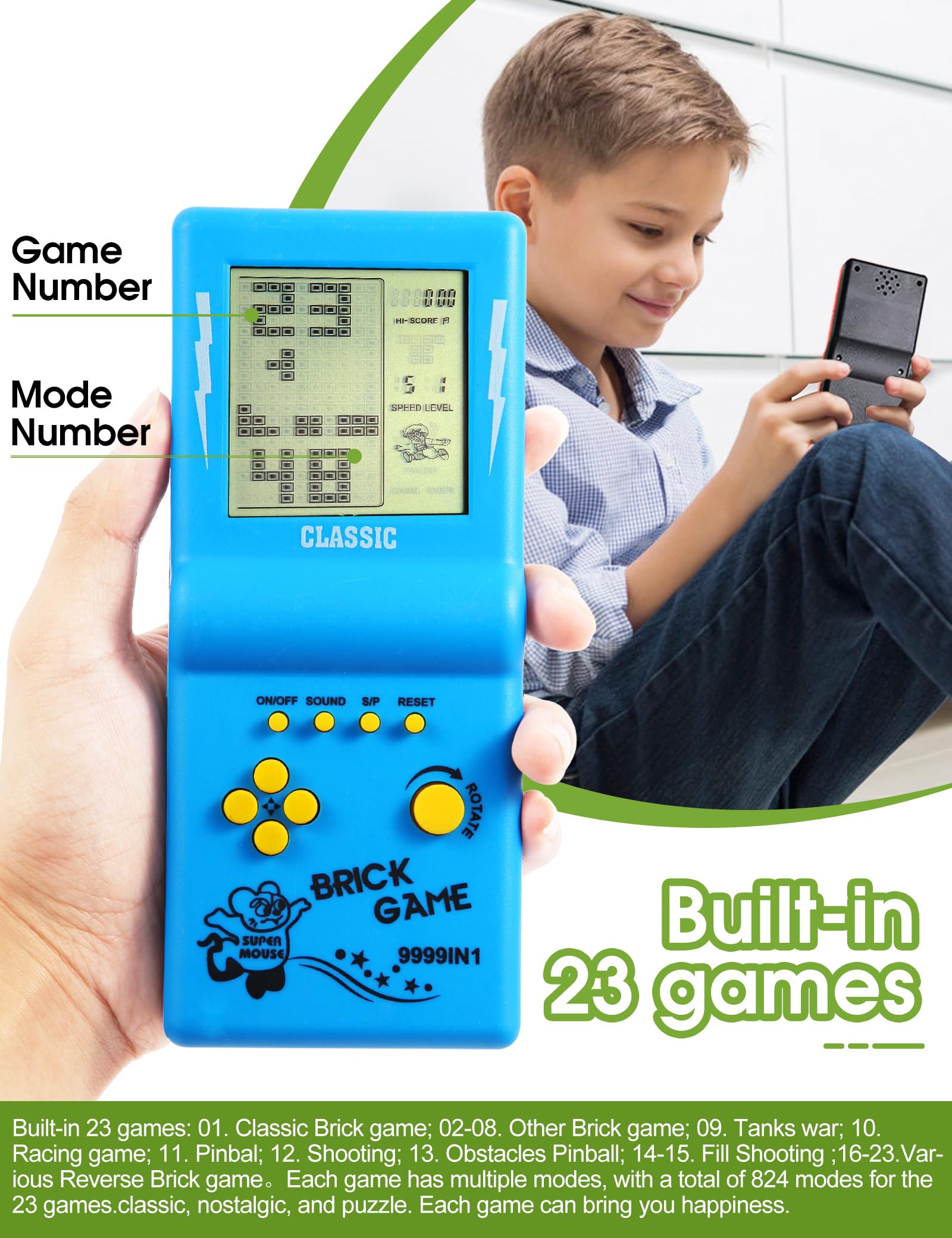 Mua HLF 3.5-inch Large Screen Retro Brick Game Console for The 80s/90s ...