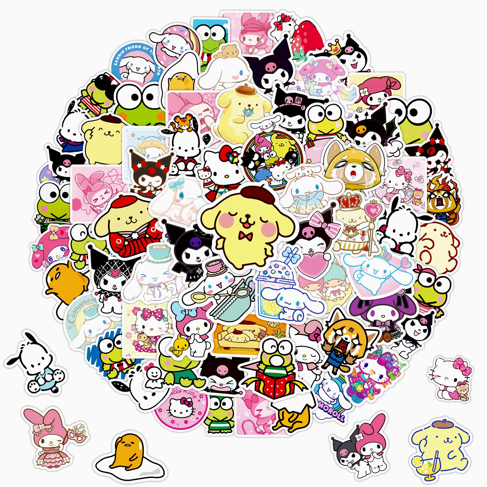 Mua 100Pcs Sanrio Mix Sticker for Kids,Cute Aesthetic Vinyl Waterproof ...