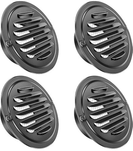 Weatherproof Air Intake Vent ROUND AIR SOFFIT Vents Louver Grille Cover ...