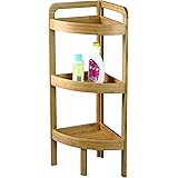 BAMBOO 3 TIER BATHROOM FREE STANDING SHOWER CORNER CADDY TIDY ORGANISER ...