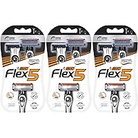 Amazon.com: BIC Flex 5 Titanium 5-Blade Disposable Razor for Men, For a ...