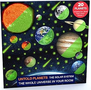 Amazon.com: Glow in The Dark Planets and Stars, Bright Solar System ...