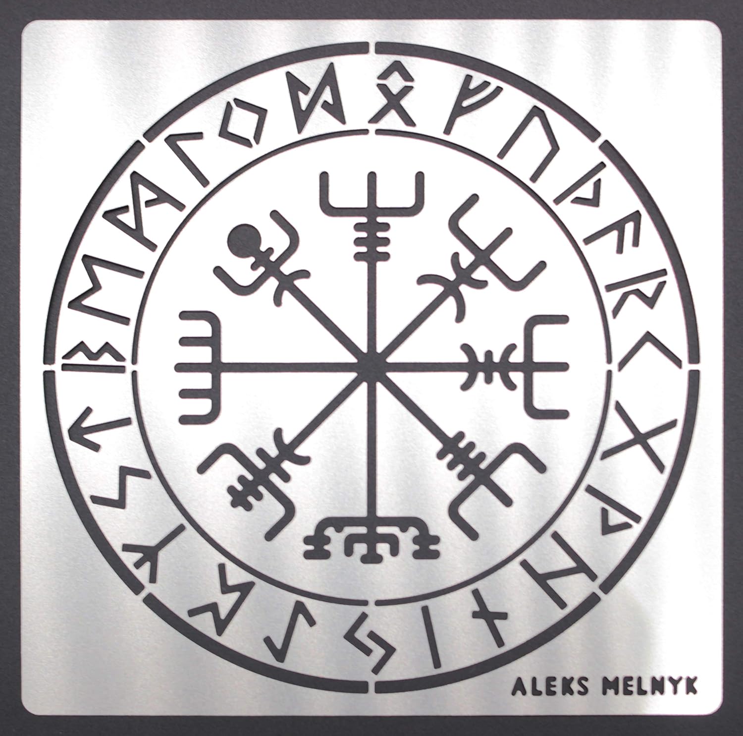 Aleks Melnyk #63 Metal Journal Stencil/Celtic Compass, Runes/Stainless ...